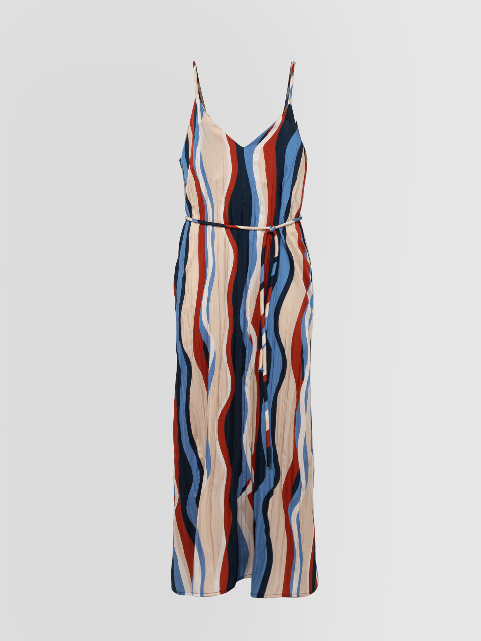 Alpha Studio Abito Plisse Stampa Onda